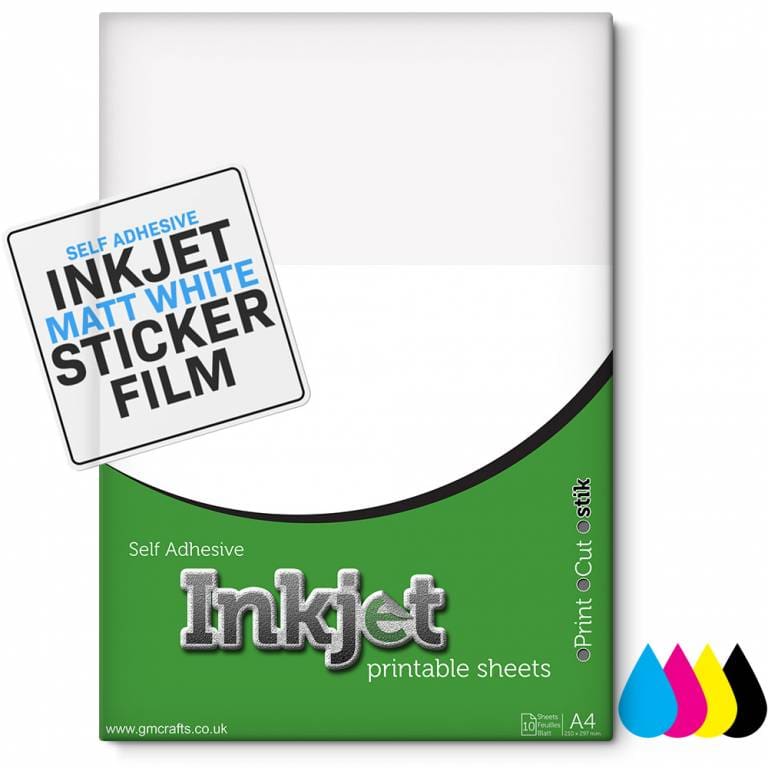 10 x Self Adhesive A4 Inkjet Printable Matt White Plastic Film Sheets ...