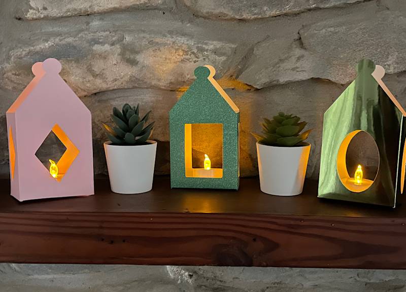 GM Crafts A4 card Paper lantern Tutorial and Free files - GM Crafts