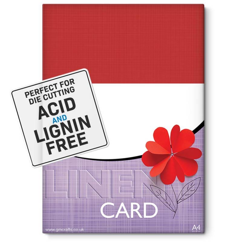 Red Linen Card 290gsm A4 - GM Crafts