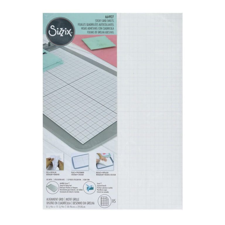 Sizzix Sticky Grid Sheets, 8 1/4" x 11 5/8" (5pk) - GM Crafts