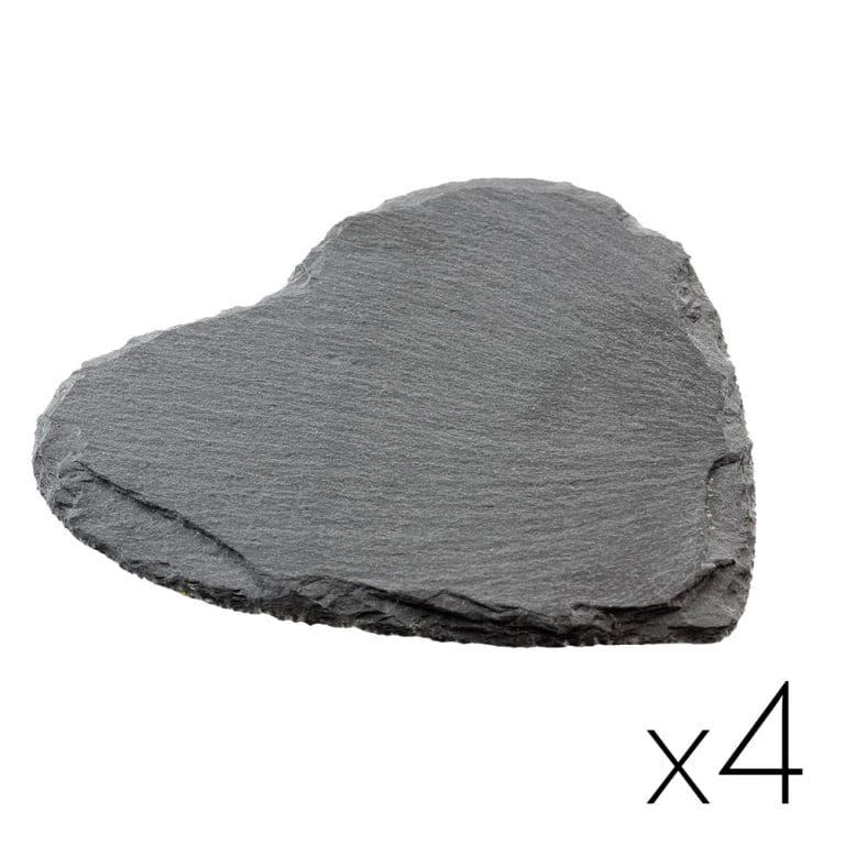 Slate Coasters - Rough Cut - Heart (4pk) - GM Crafts