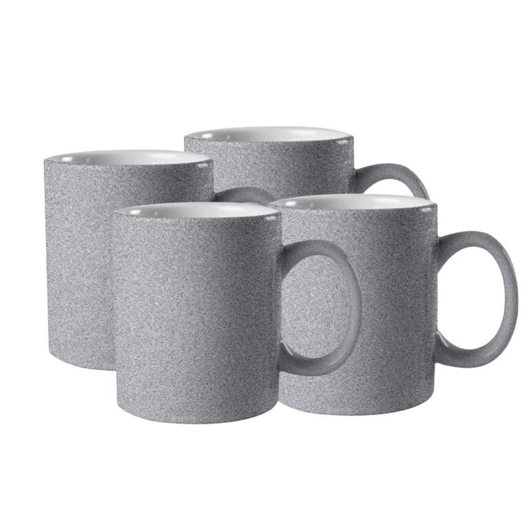 Silver Glitter Sublimation Mugs (4pk) - GM Crafts